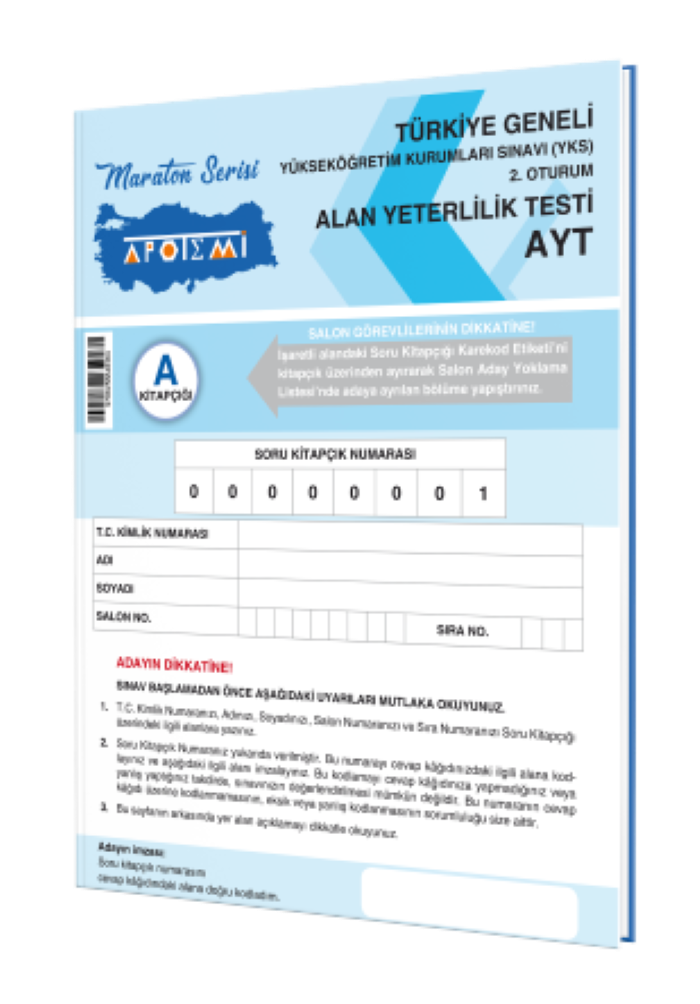 APOTEMİ MARATON YKS AYT TÜRKİYE GENELİ 1-A - 24-25